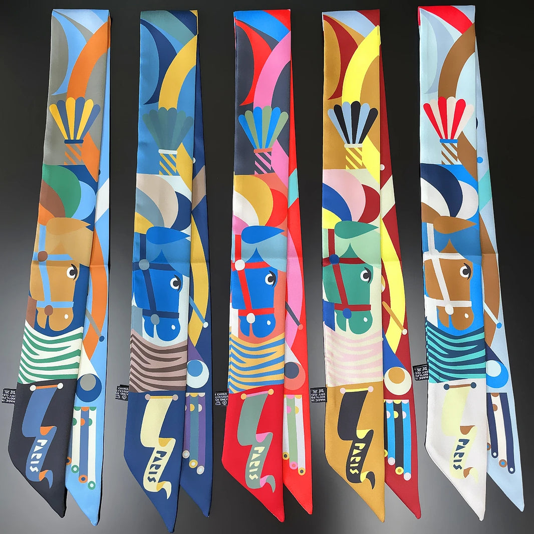 Silk Skinny Scarves & Twilly - Cucciolo & Cavallo